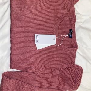 Splendid | Sweaters | Splendid Dusty Pink Sweater With Puff Sleeve Xs ...
